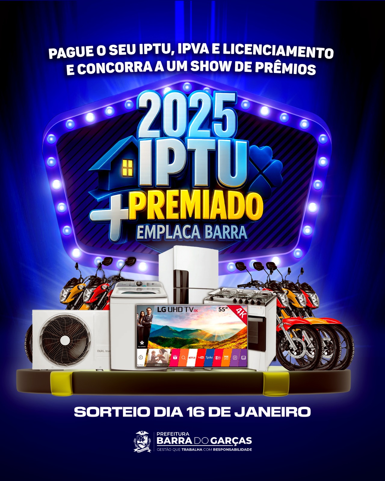 IPTU Premiado e Emplaca Barra 2025: Pague seus débitos e concorra a um ...